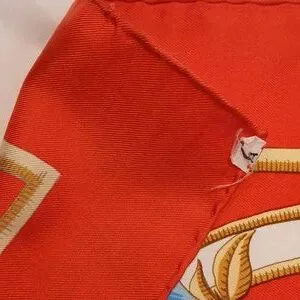 Hermes | Accessories | Herms Carabes 9 Silk Scarf Red Tropical Birds ...